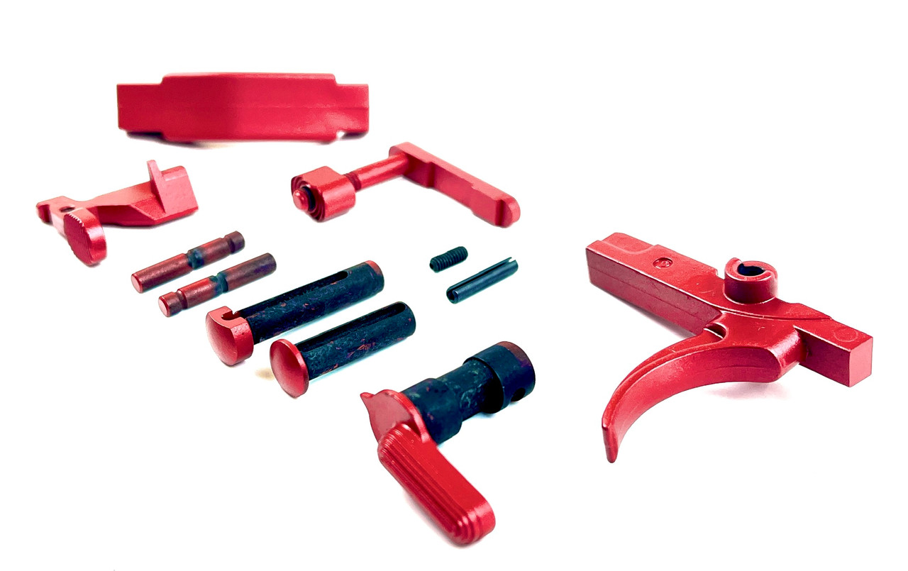 AR15 Metallic RED XSlick Lower Parts Kit LPK - PAMAX Tactical