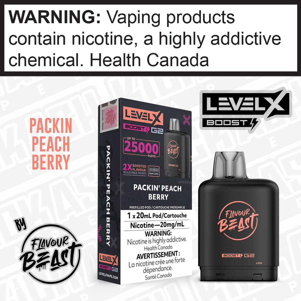 Packin Peach Berry LEVEL X BOOST POD - Kick Ash Vapes