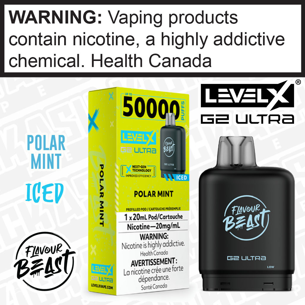 Polar Mint Iced Flavour Beast LEVEL X G2 Ultra POD - Kick Ash Vapes