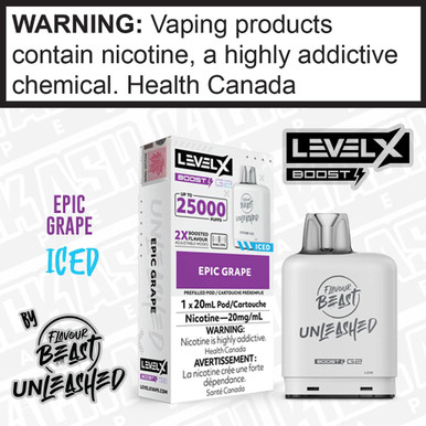 Epic Grape Iced Flavour Beast Unleashed LEVEL X BOOST POD - Kick Ash Vapes