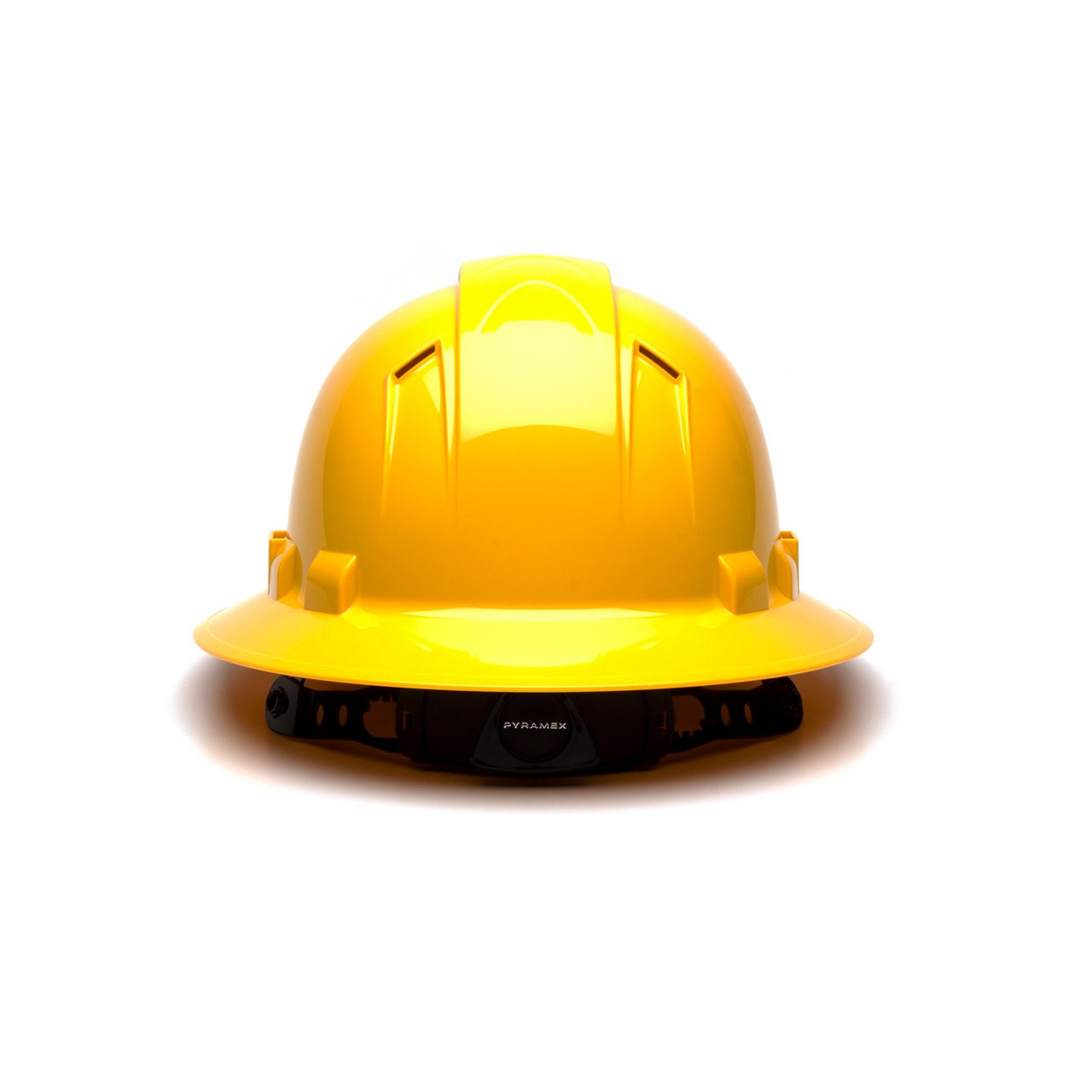 Pyramex Safety HP54130V Yellow Ridgeline Vented Full Brim 4 Pt Ratchet ...