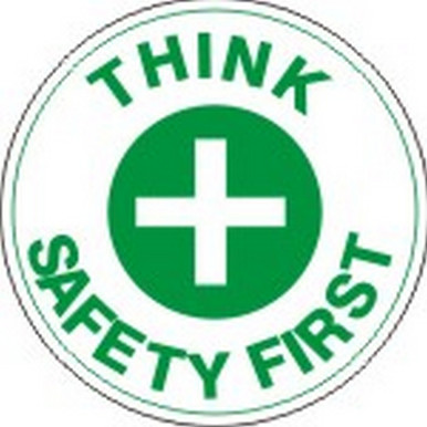 Safehouse Signs FD-27 Think Safety First With Cross Picto Floor Decal ...