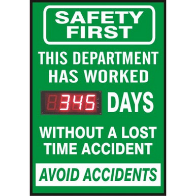 Safehouse Signs LTA-710759 Safety First This Department Has Worked ...