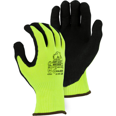 Majestic Glove 35-7676 Cut-Less Watchdog Knit Glove w Sandy Nitrile ...