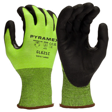 Pyramex Safety GL621C 18 Gauge HPPE Shell Micro-Foam Nitrile ANSI A5 Gloves