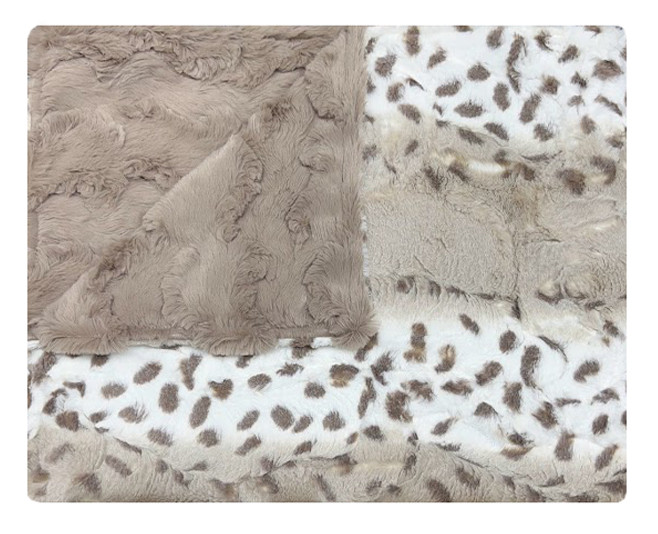 Glacier Taupe & Arctic Lynx Taupe Blanket - Delore