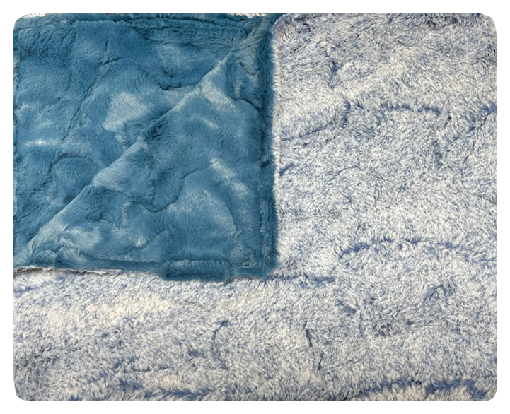 Luxe Blue/Heather Luxe Stone Wash Blanket - Delore
