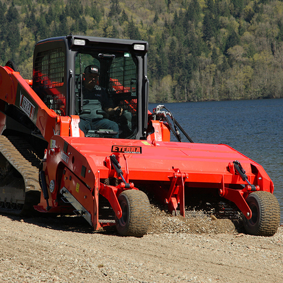 Skid Steer Beach and Arena Cleaner Attachment | Skid Steer Solutions