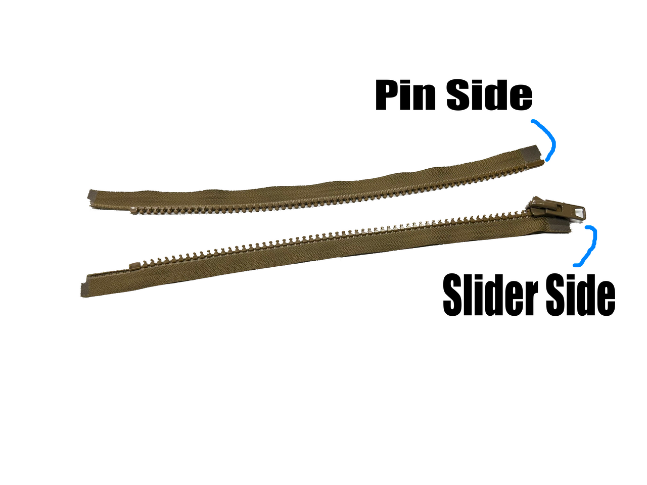 YKK Vislon Zip Panel Zippers, Pins Side (Multiple Specs Available)