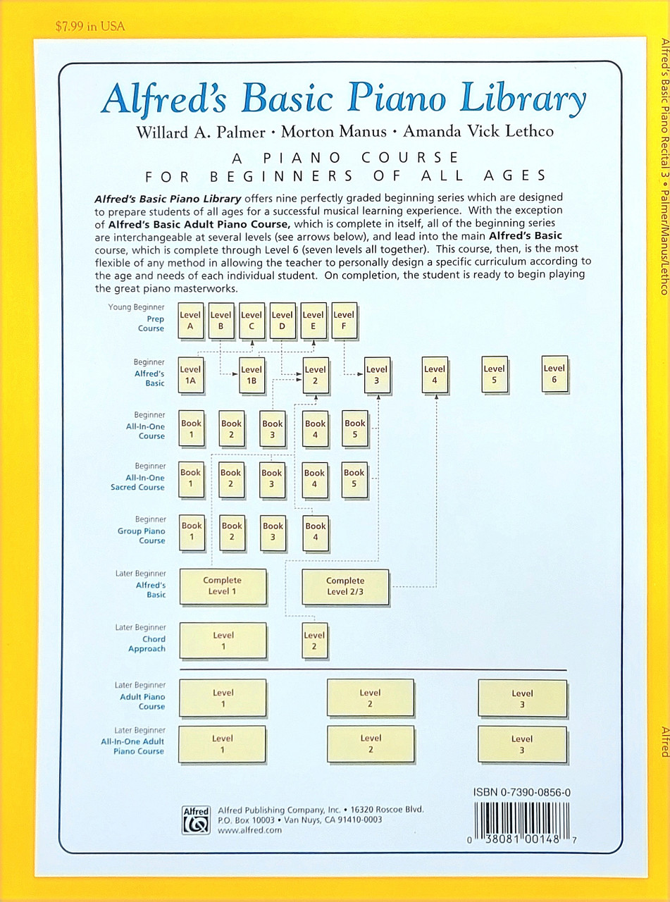 Alfred's Basic Piano Library Recital Book Level 3 at Piano Gallery Superstore
