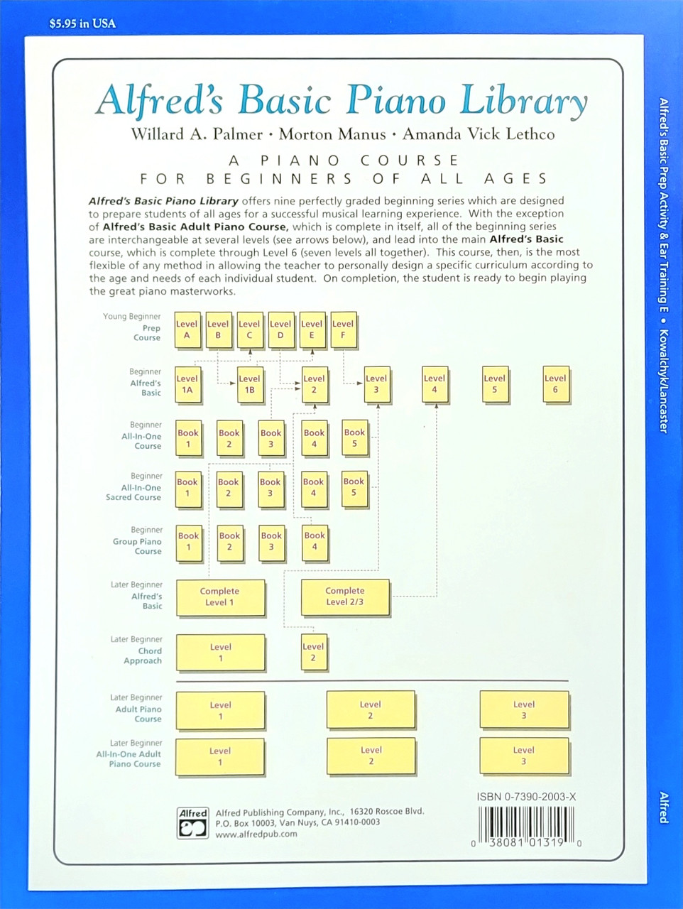 Alfred's Basic Piano Library Prep Course Activity & Ear Training Book ...