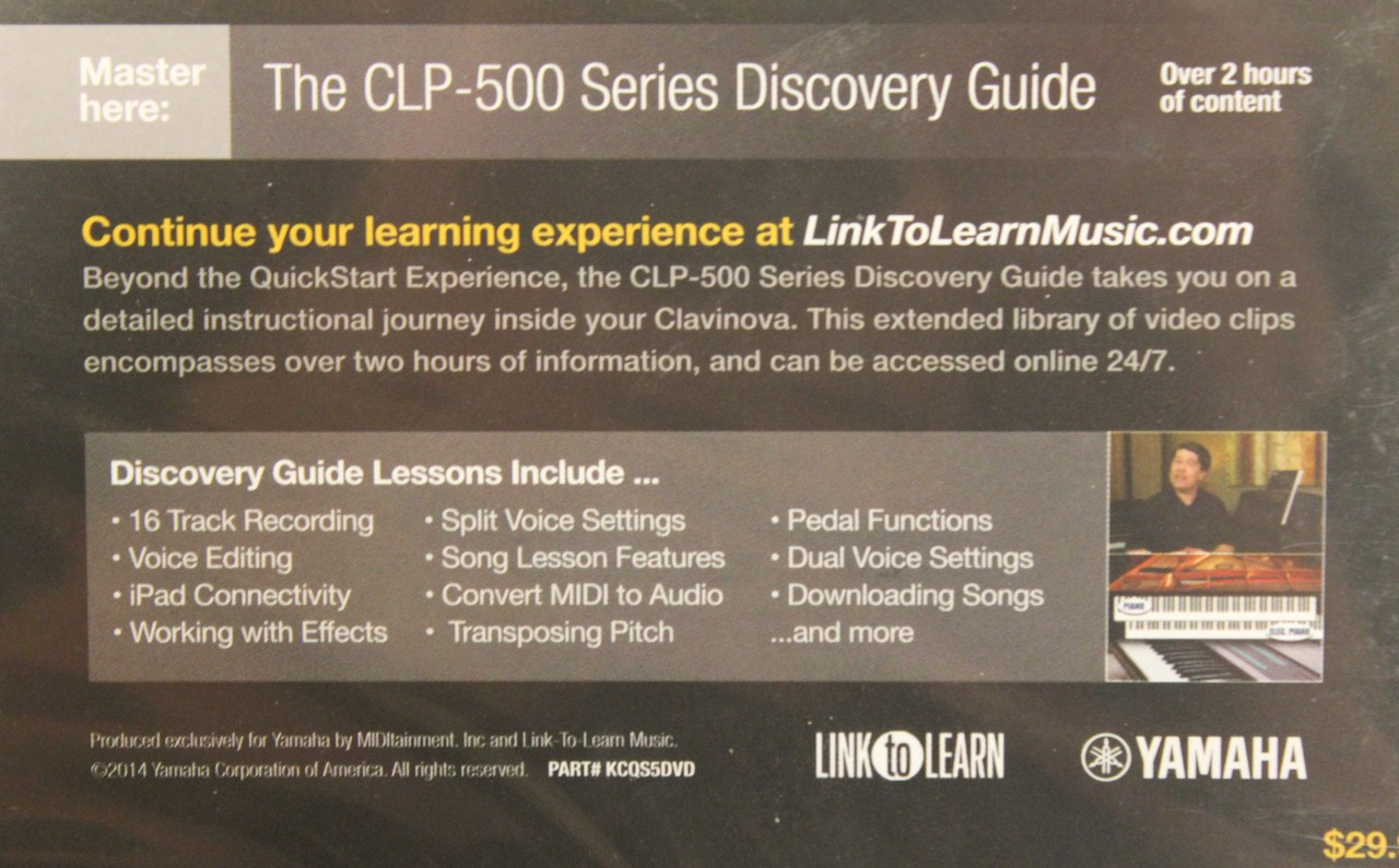 Yamaha Clavinova CLP-500 Series QuickStart DVD at Piano Gallery Music ...
