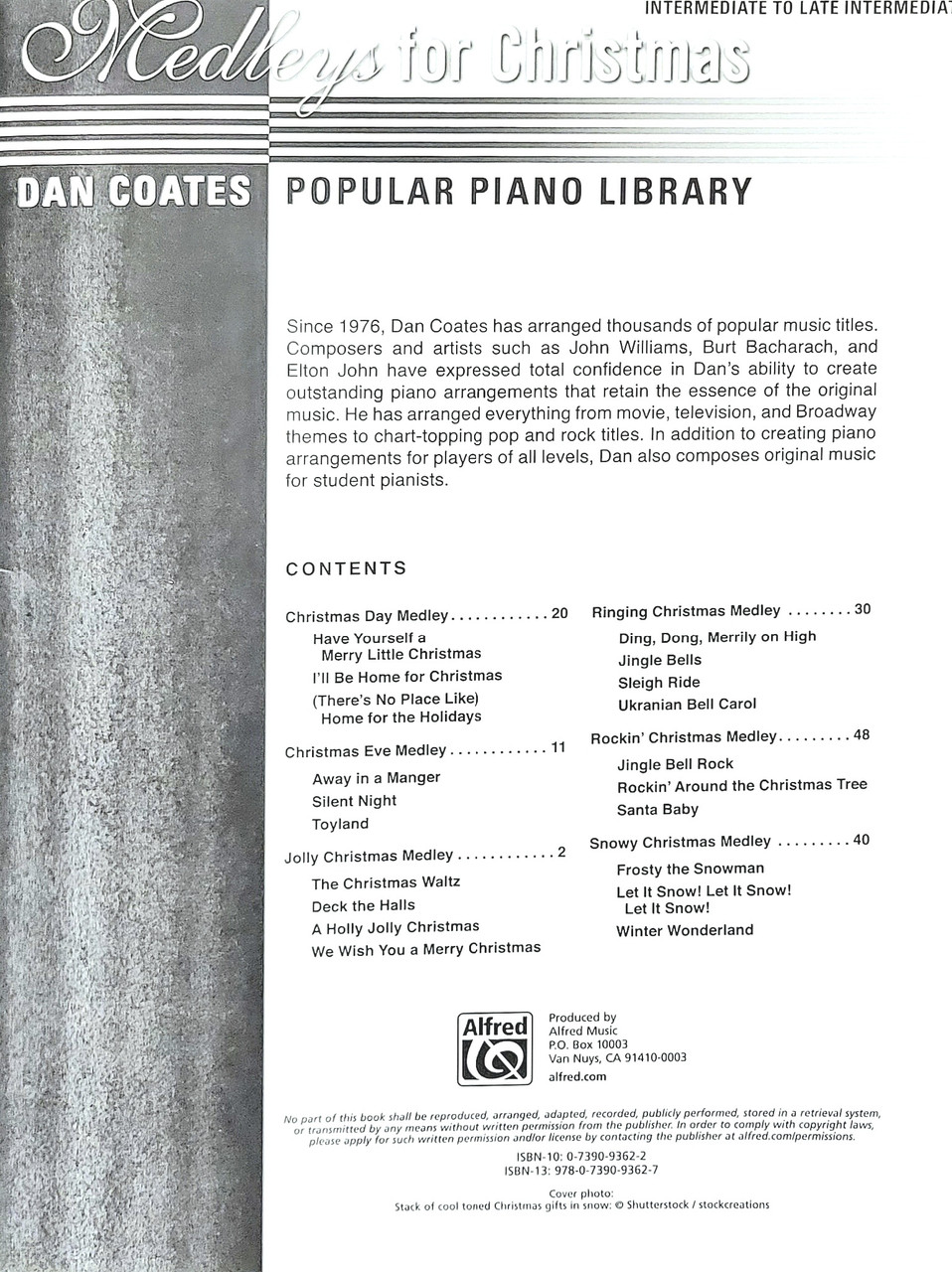 Medleys for Christmas - Intermediate Piano Book - Piano Gallery