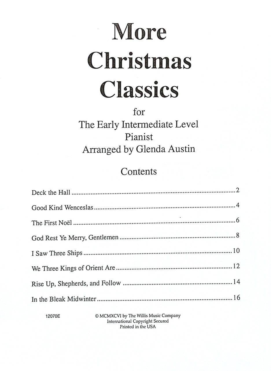 More Christmas Classics for Early Intermediate Pianists - Piano Gallery