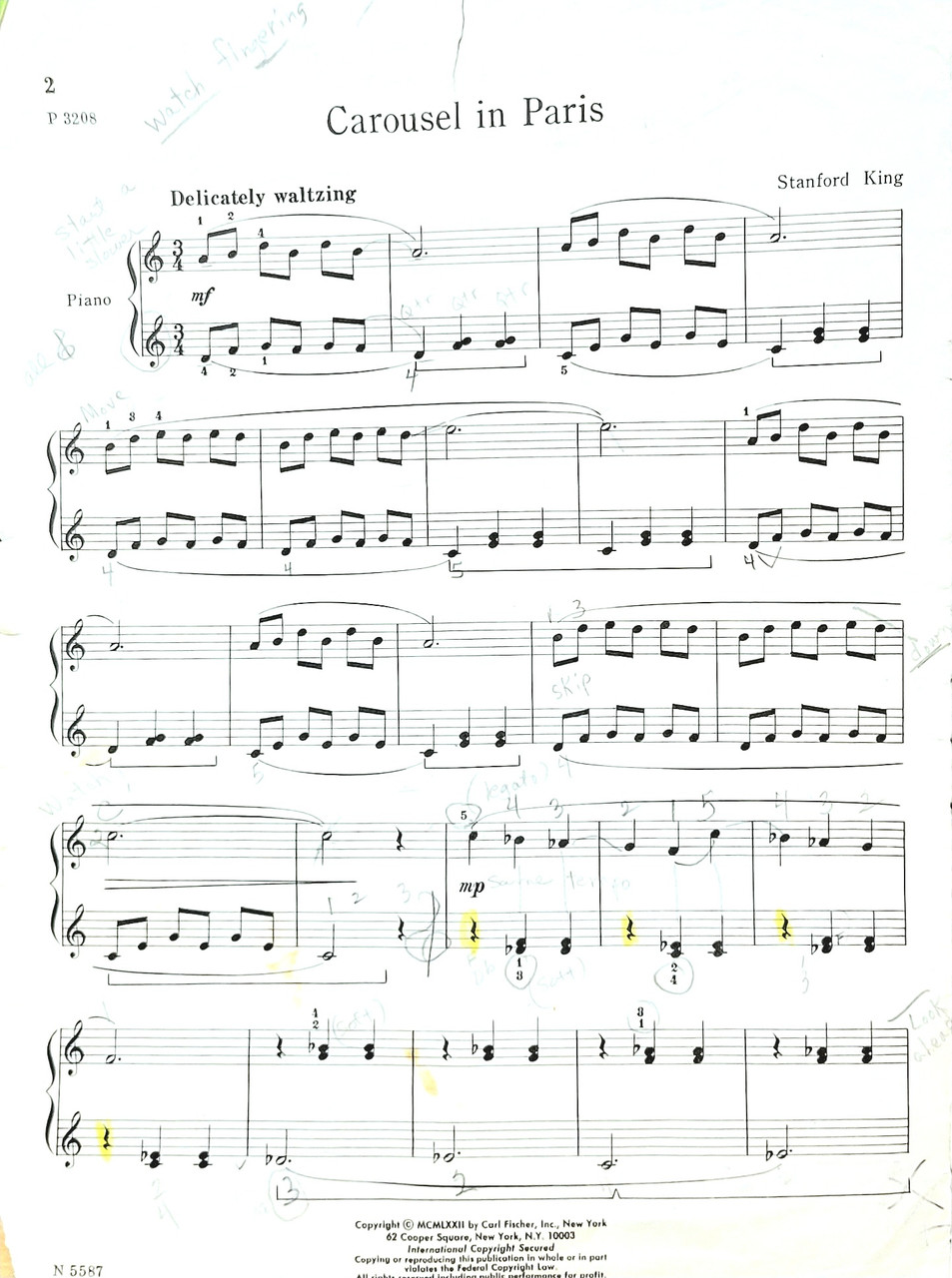 Used Sheet Music - Carousel in Paris - Elementary Piano Solo - Piano ...
