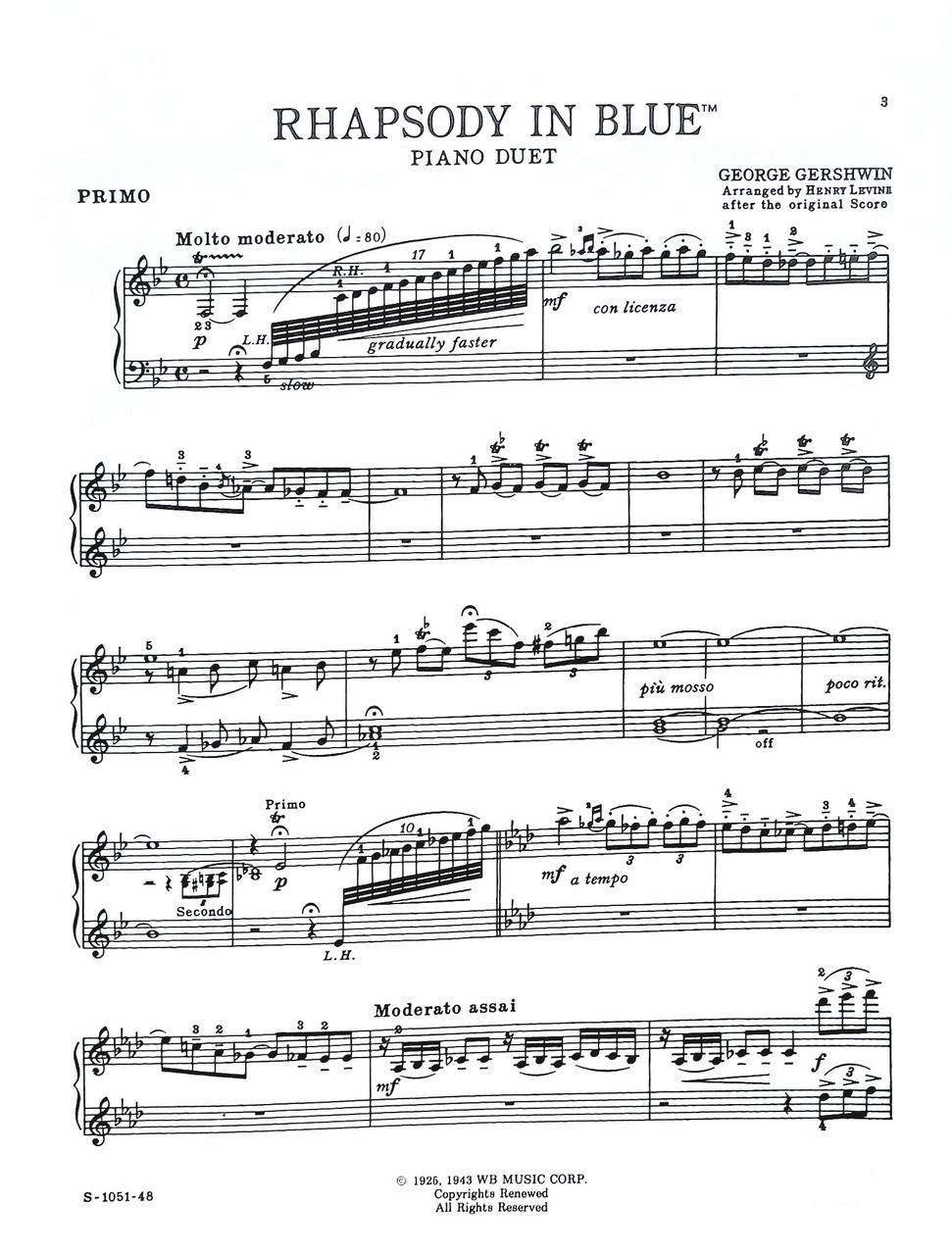 The Piano Works of George Gershwin - Rhapsody in Blue - One Piano, Four ...