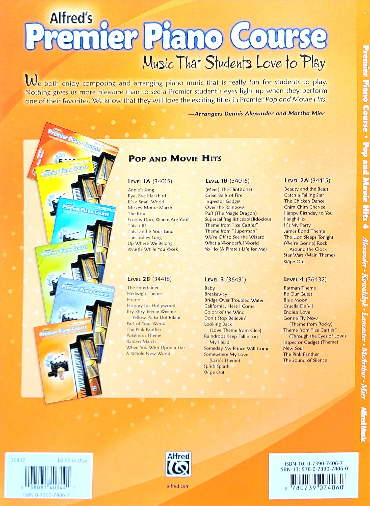 Alfred's Premier Piano Course Pop and Movie Hits 4 at Piano Gallery ...