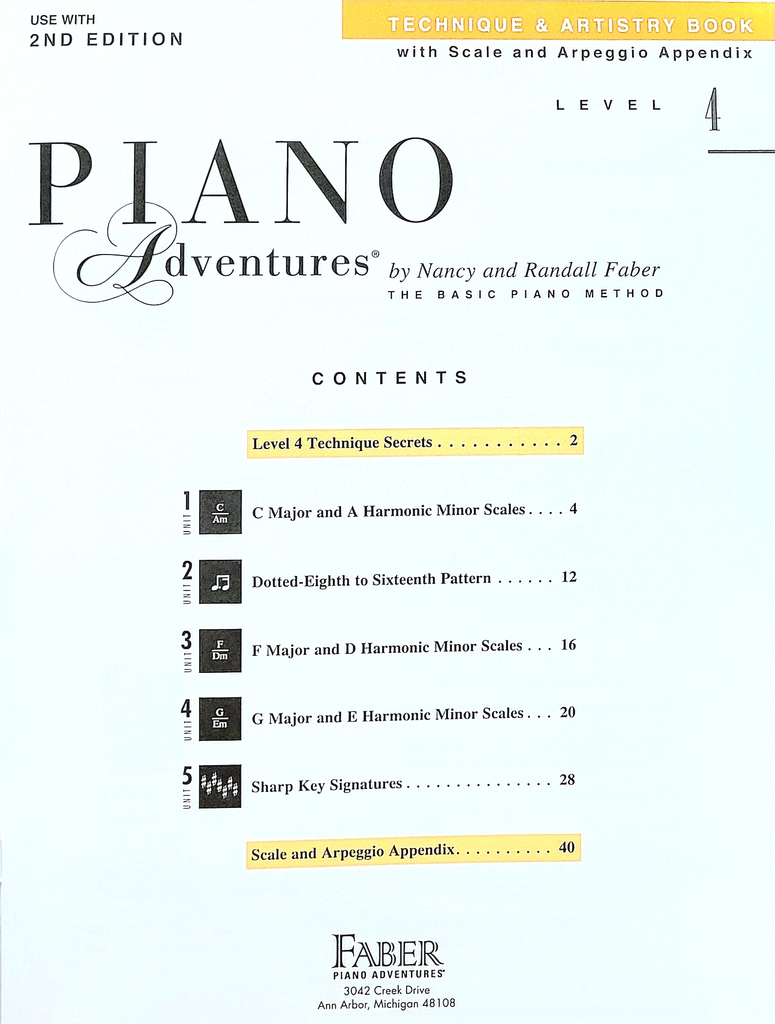 Piano Adventures Technique and Artistry Book Level 4 (2nd Edition) at ...