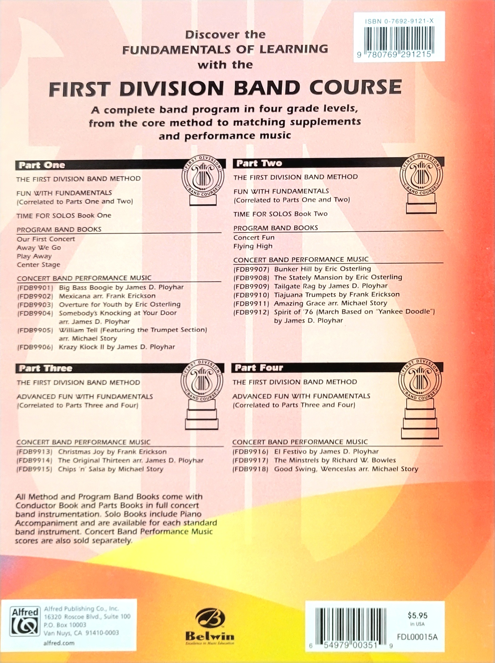First Division Band Method Part 1 B Flat Trombone at Piano Gallery ...