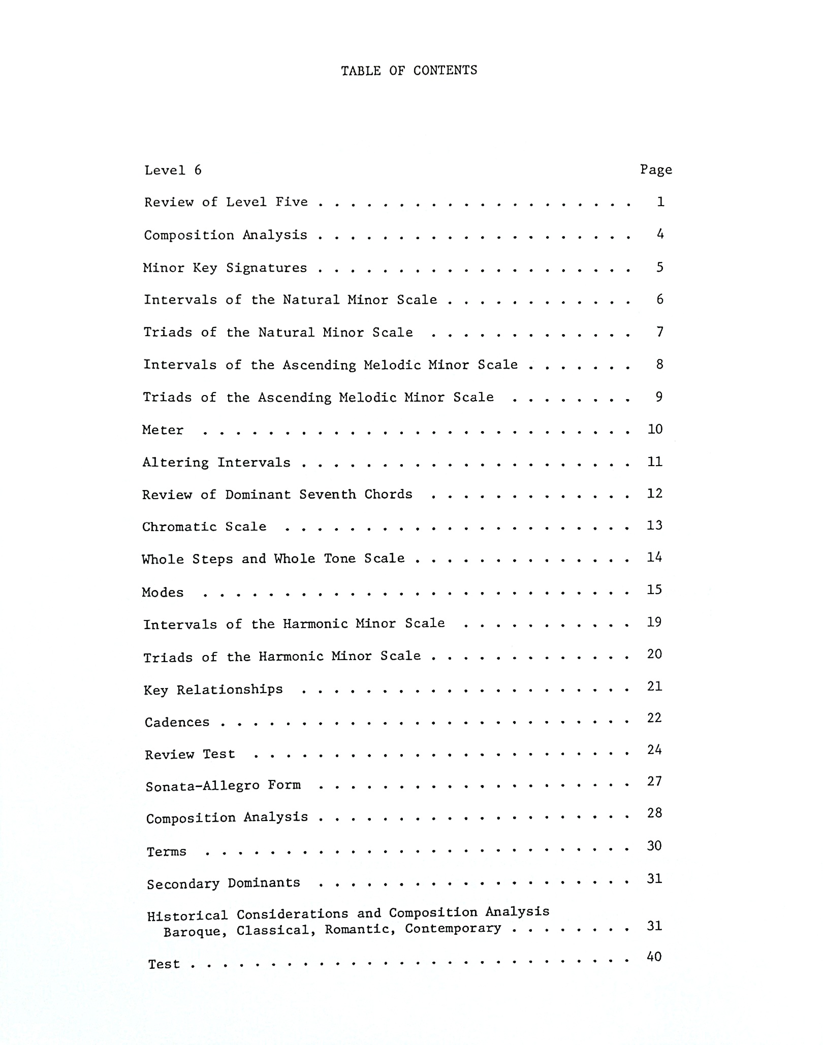 Concepts of Piano Theory Level Six at Piano Gallery