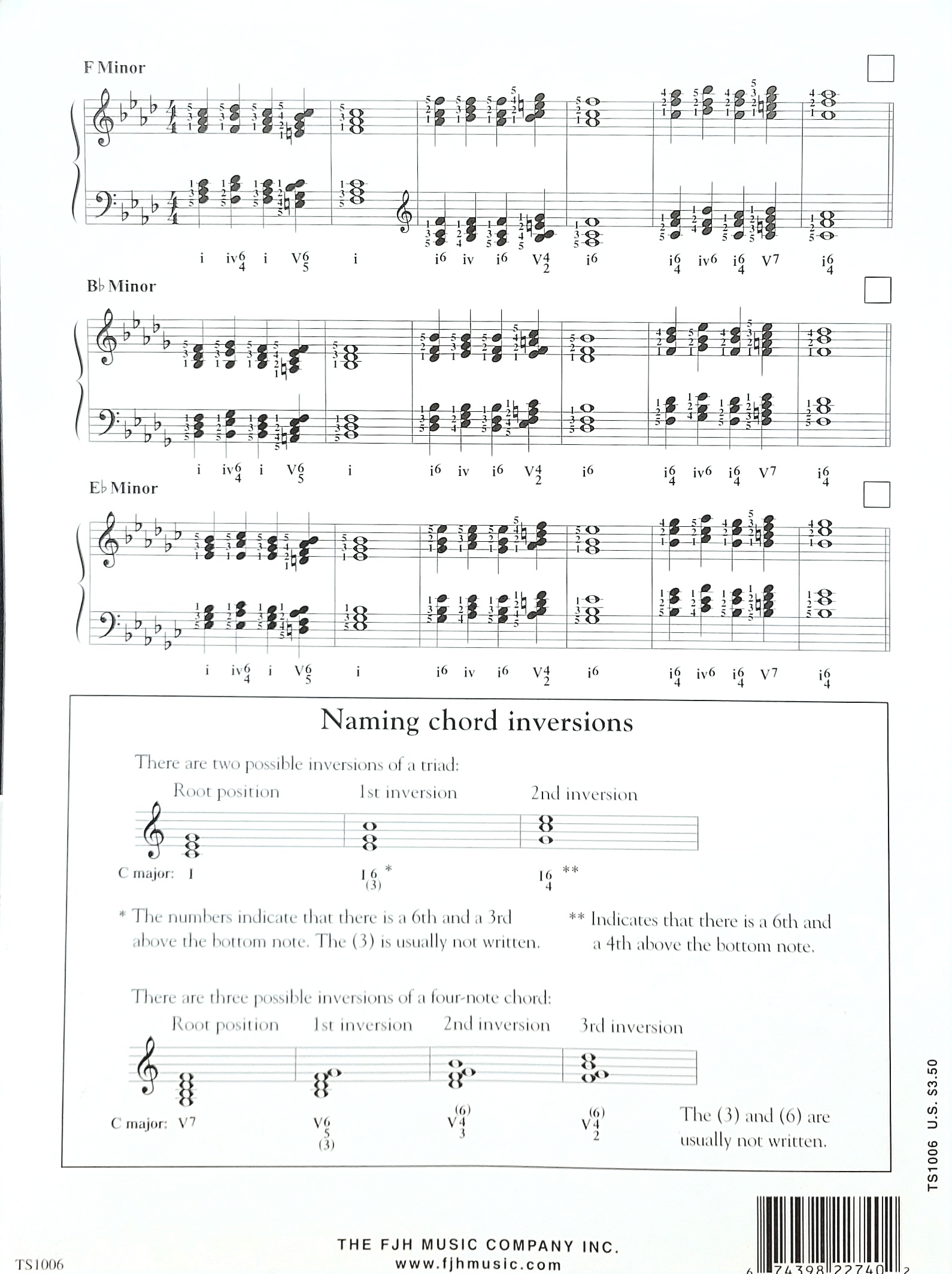Cadence Chords in Three Positions - Technique Sheet No. 6 - Piano Gallery