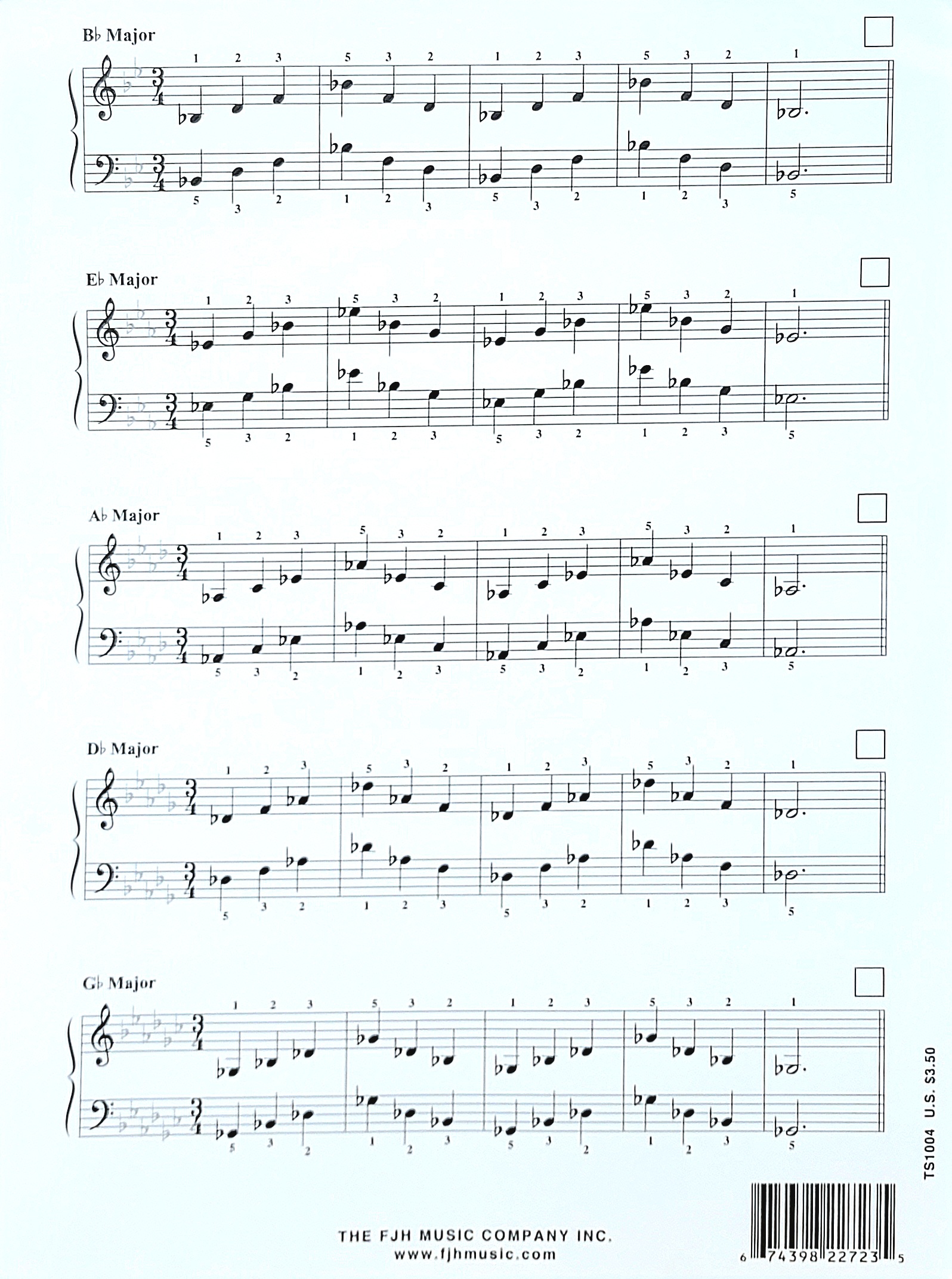 One-Octave Major Scales and Arpeggios - Technique Sheet No. 4 - Piano ...