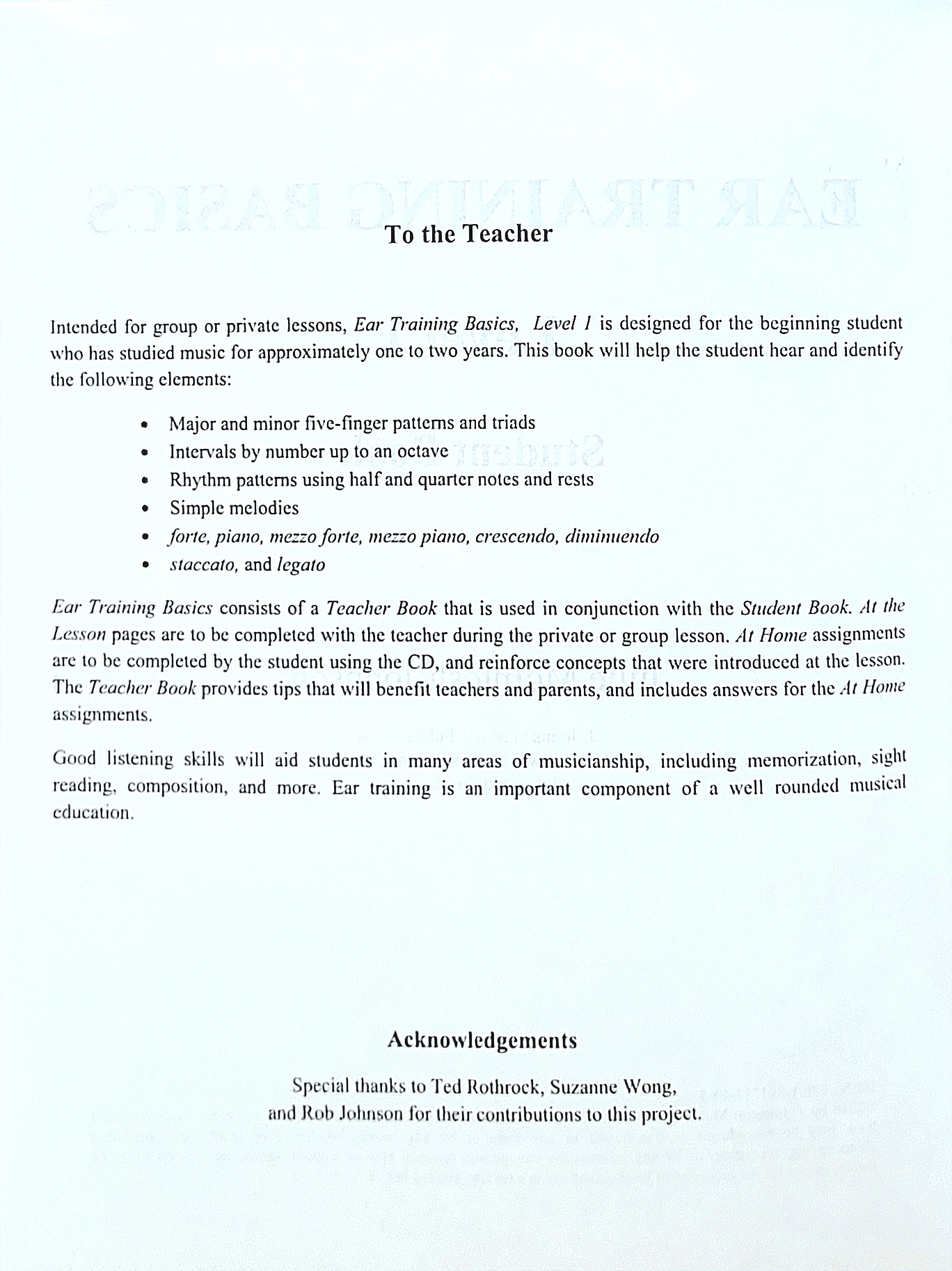 Ear Training Basics - Level 1 Student Book - Piano Gallery