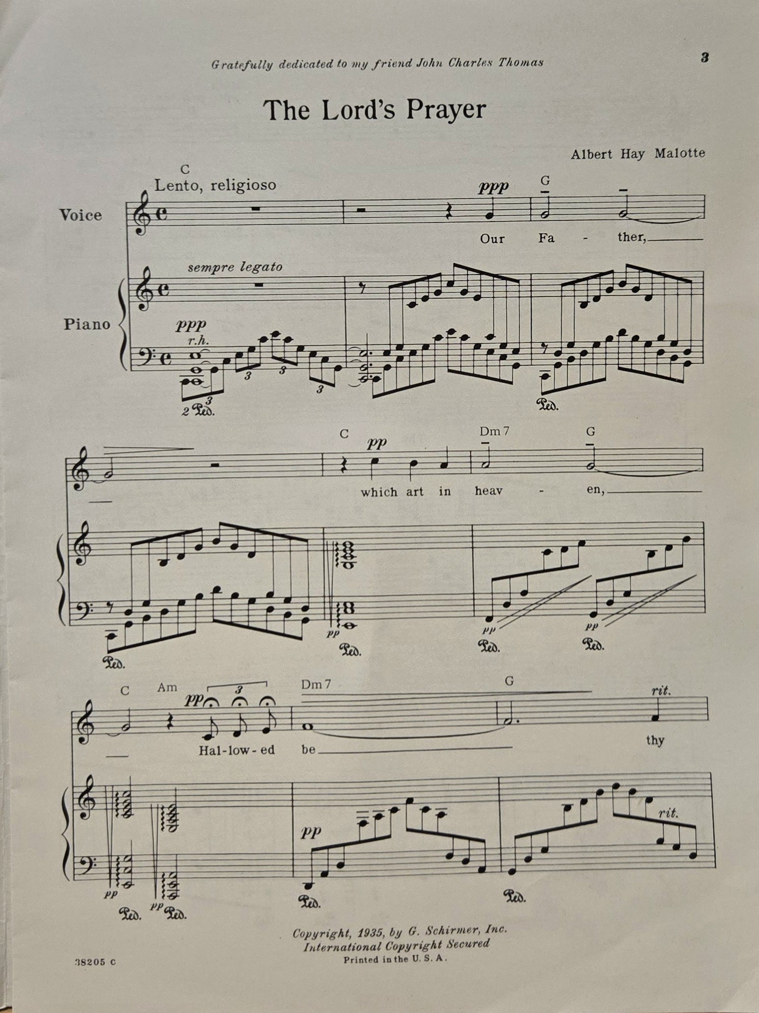 Shop The Lord's Prayer Sheet Music - Albert Hay Malotte | Piano Gallery ...