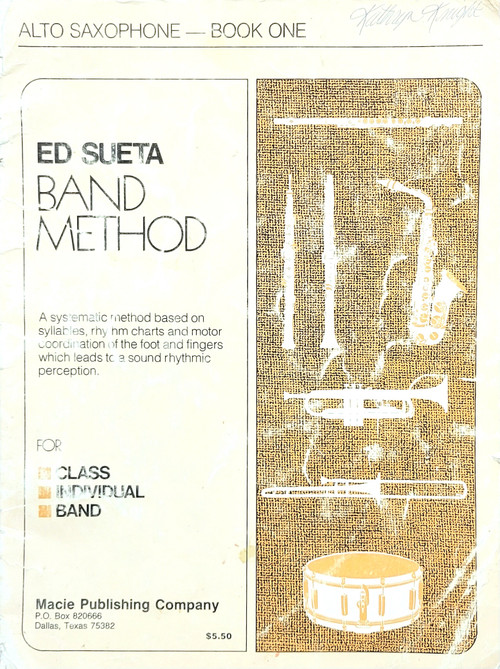 USED Book - Ed Sueta Band Method - Alto Saxophone Book One - Piano Gallery