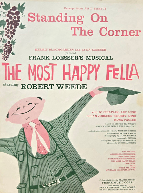 (USED/VINTAGE Sheet Music) Standing on the Corner - The Most Happy ...
