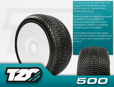 TZO 500 Pre-Glued Set , White Wheels, Super-Soft Compound