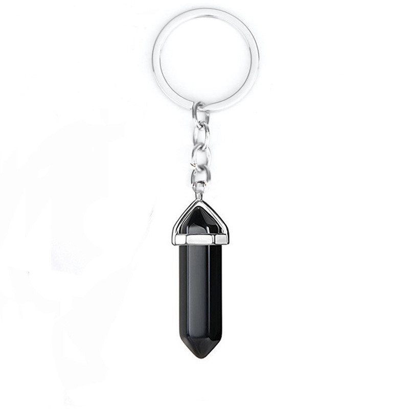 Key Chain - Point/Black Obsidian - inspired living