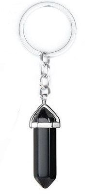 Key Chain - Point/Black Obsidian - inspired living