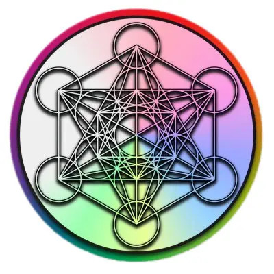 Sticker - Holographic Metatron's Cube - inspired living