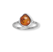 Ring - Pear Shaped Amber - inspired living