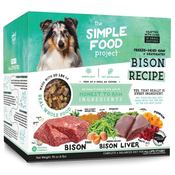 The Simple Food Project DOG Food - Bison 24 oz (1.5 lbs)