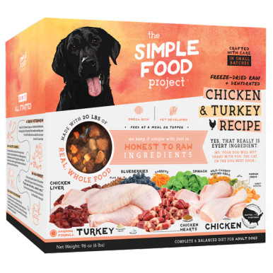 The Simple Food Project DOG Food - Chicken & Turkey Recipe 24 oz (1.5 lbs)