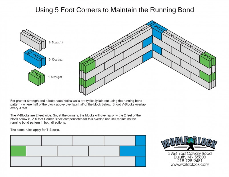 V-Interlock - 2 x 2 x 5 Corner - World Block Inc.