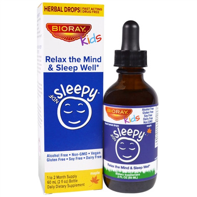 Bioray Kids NDF Sleepy 2 oz - Calm mind liquid herbal drop (Maple ...