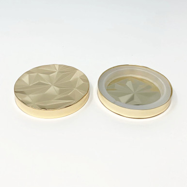 Small Diamond Gold Metal Lids per each - Candles & Supplies
