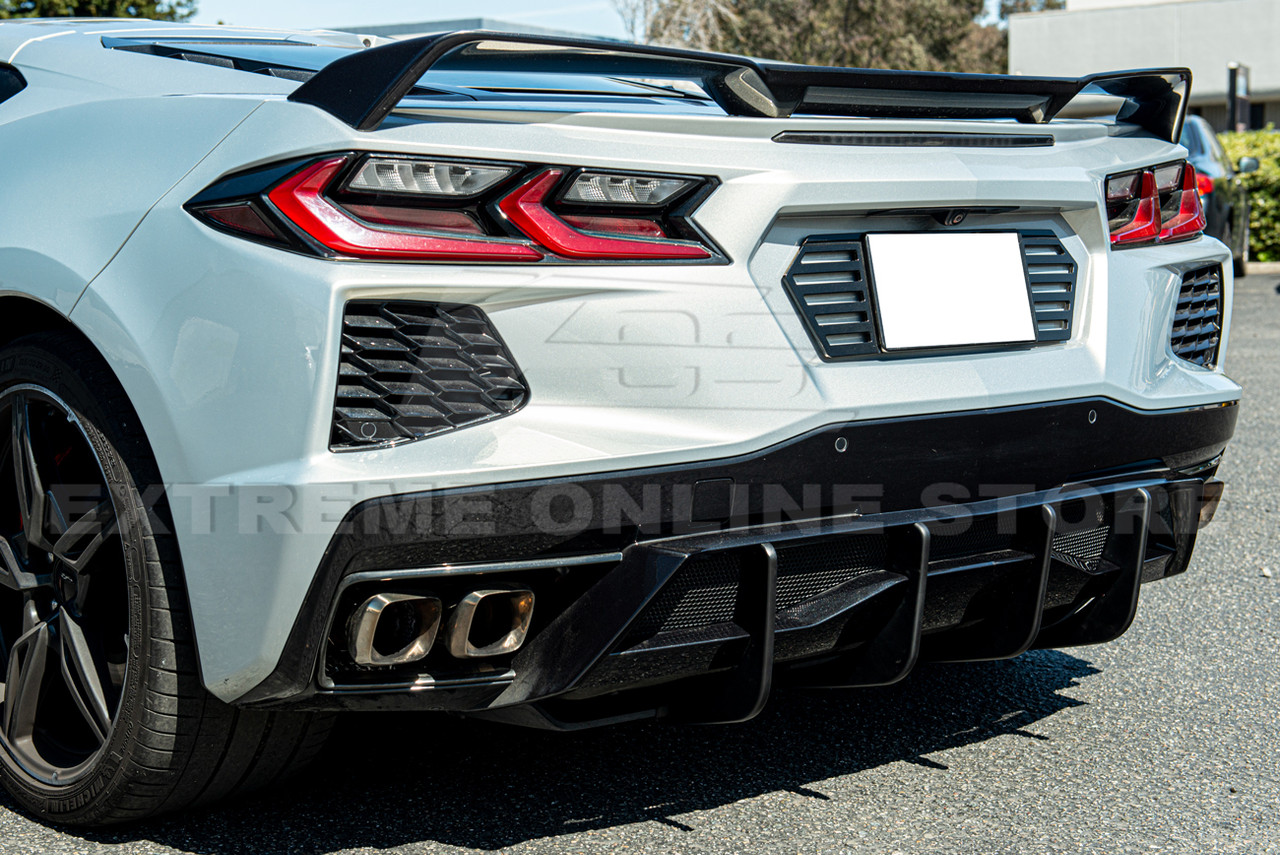 16-24 Camaro Gloss Black Rear Diffuser W/ Fins - EOS (DIFF-729-V2-ABS)
