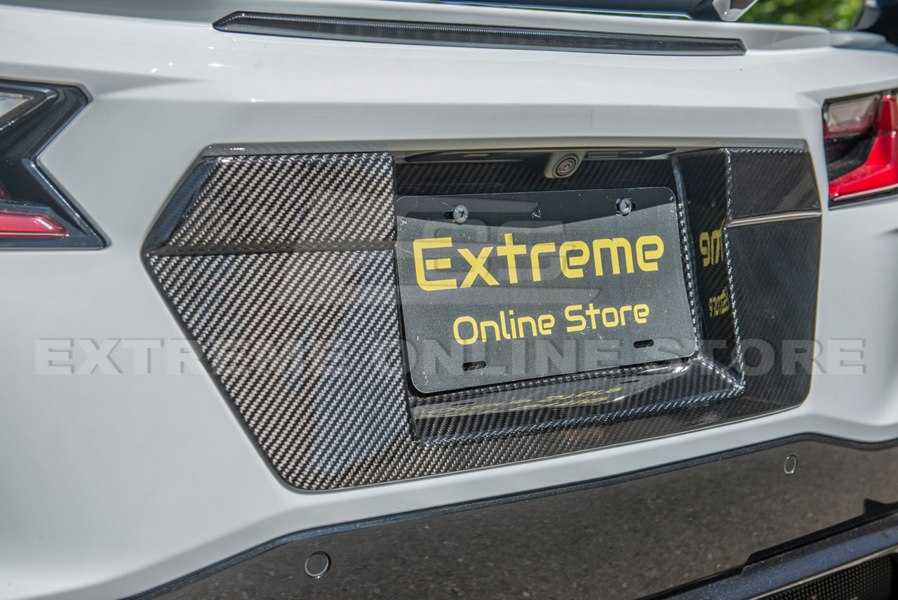 20-25+ C8 Corvette Carbon Fiber Rear License Plate Backing Insert - EOS ...