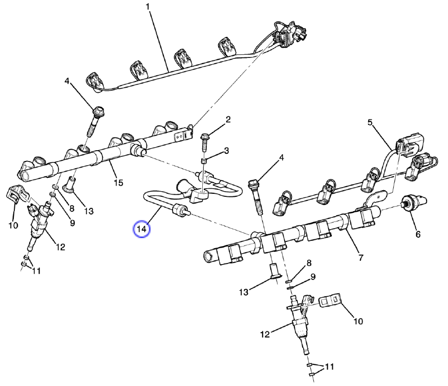 16-24 Camaro LT1 Fuel Rail Intermediate Crossover Pipe - General Motors ...