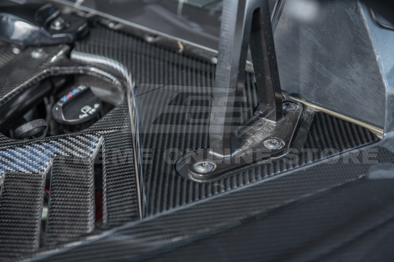 20-26+ C8 Corvette Carbon Fiber Strut Corner Overlay - EOS (VENT-727-BKCF)