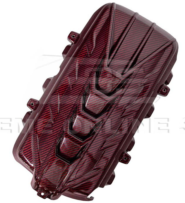 20-26+ C8 Corvette Carbon Fiber LT2 Engine Cover (Red) - EOS (EC-362-RDCF)
