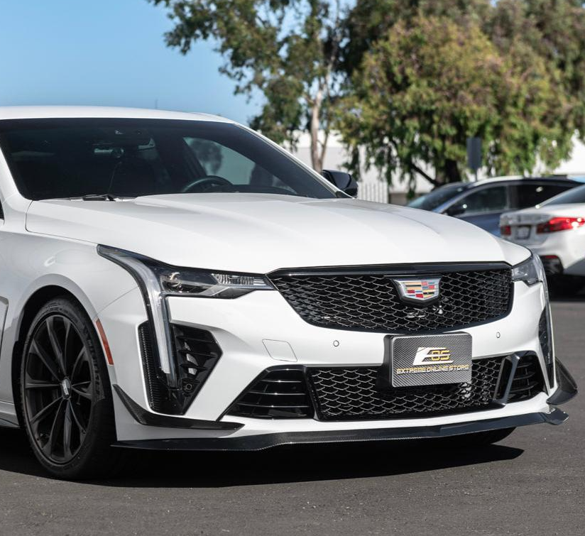 22-26+ Cadillac CT4-V Blackwing Carbon Fiber Front Splitter & Dive ...