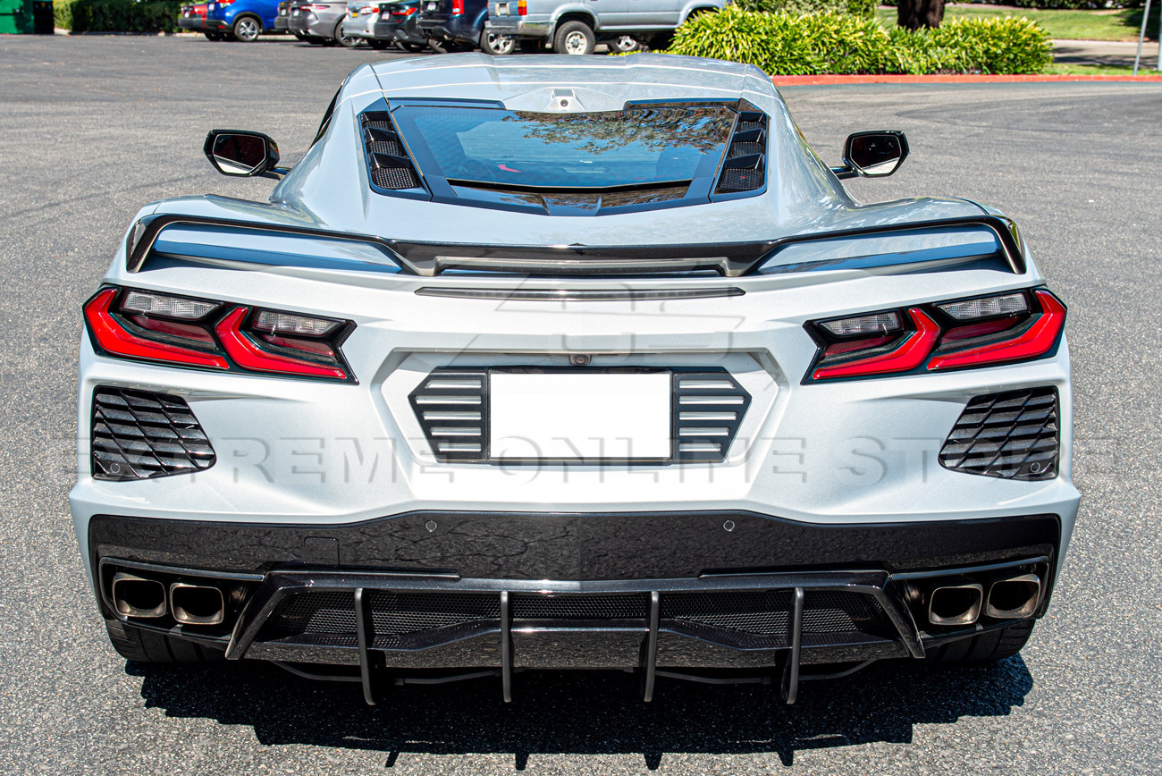 16-24 Camaro Gloss Black Rear Diffuser W/ Fins - EOS (DIFF-729-V2-ABS)