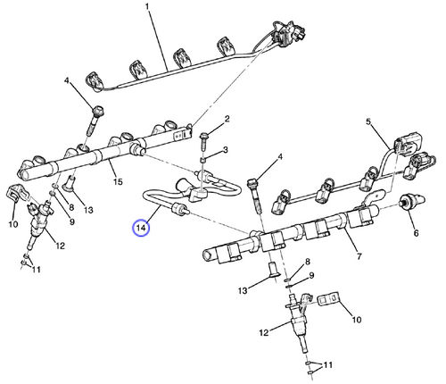 16-24 Camaro LT1 Fuel Rail Intermediate Crossover Pipe - General Motors ...