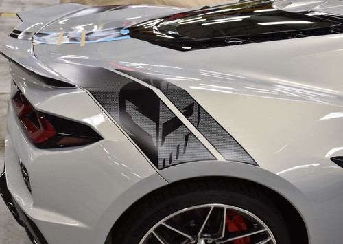 23-25+ C8 Corvette Z06 Rear Fender Hash Marks W/ Jake Logo (Includes 2 ...