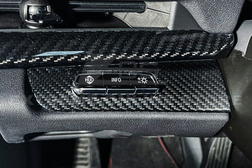 20-26+ C8 Corvette Carbon Fiber HUD Button Overlay - EOS (VENT-818-BKCF)